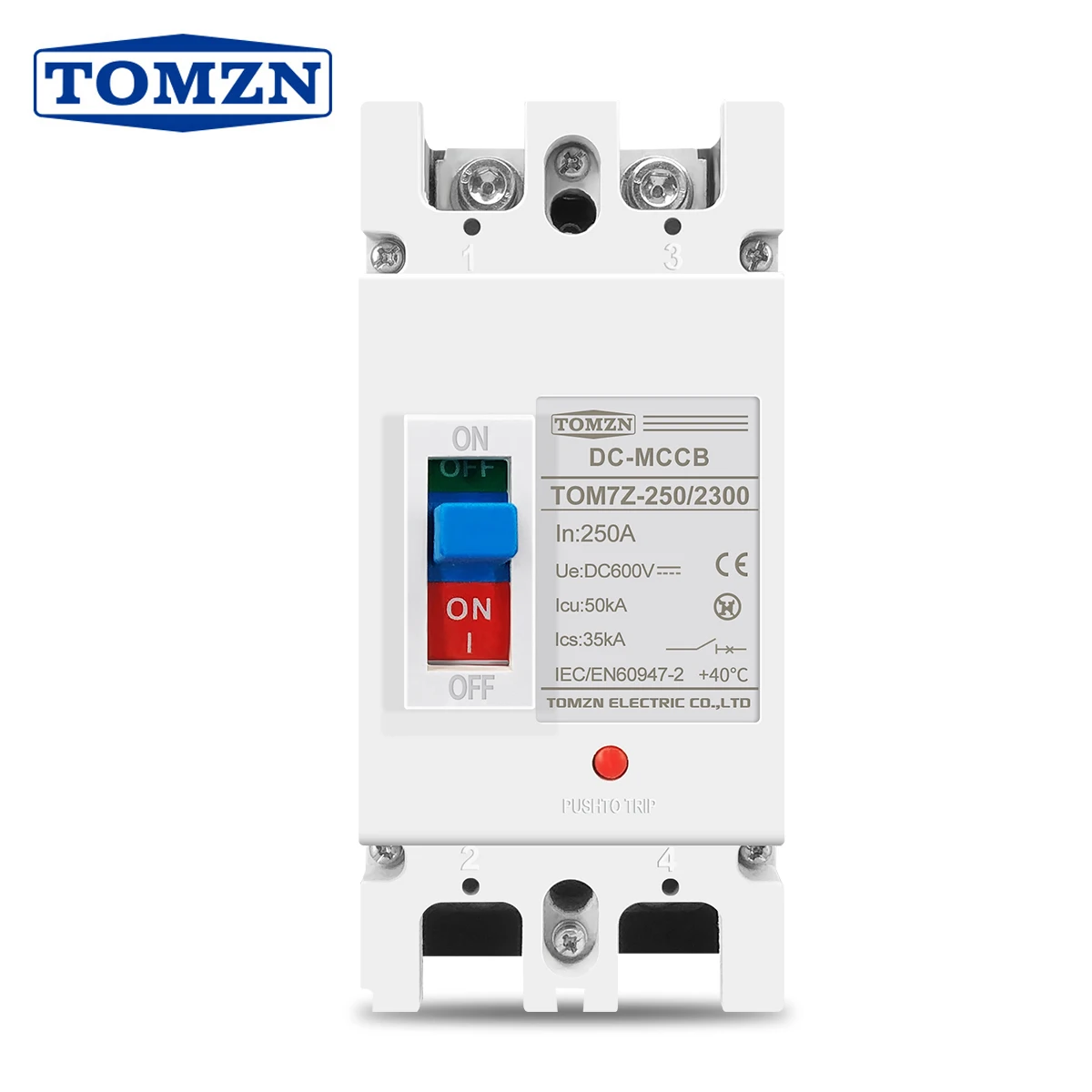 TOMZN 2P DC 600V DC Solar Molded Case Circuit Breaker MCCB Overload Protection Switch Protector ...