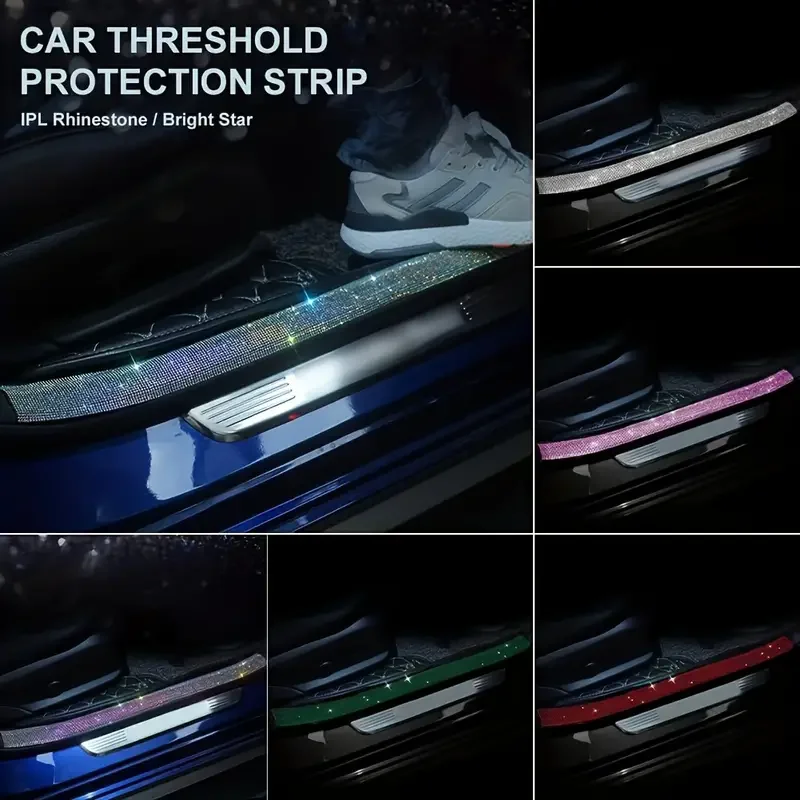 2pcs-Rhinestone-Crystal-Car-Threshold-Protection-Bumper-Film-Stickers ...