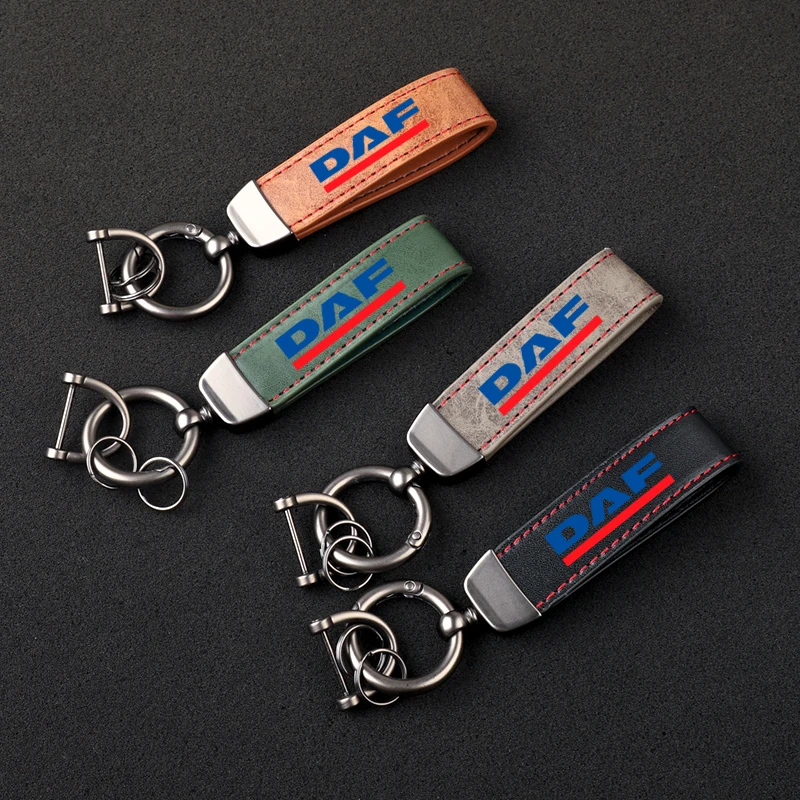 Premium-leather-Ultra-clear-printing-Metal-fob-key-chain-For-DAF-Car-XF ...