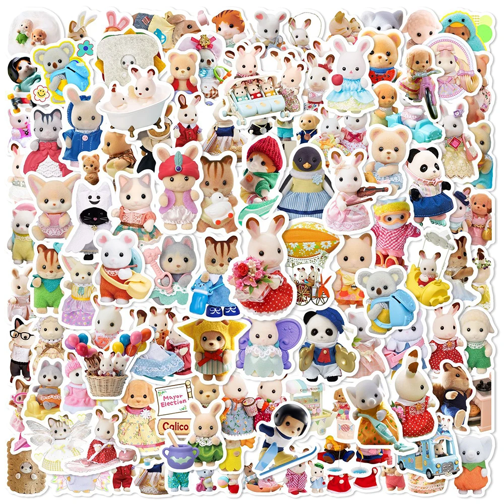 10-30-50-100pcs-Cute-Cartoon-Sylvanian-Families-Stickers-Kawaii-Girls ...