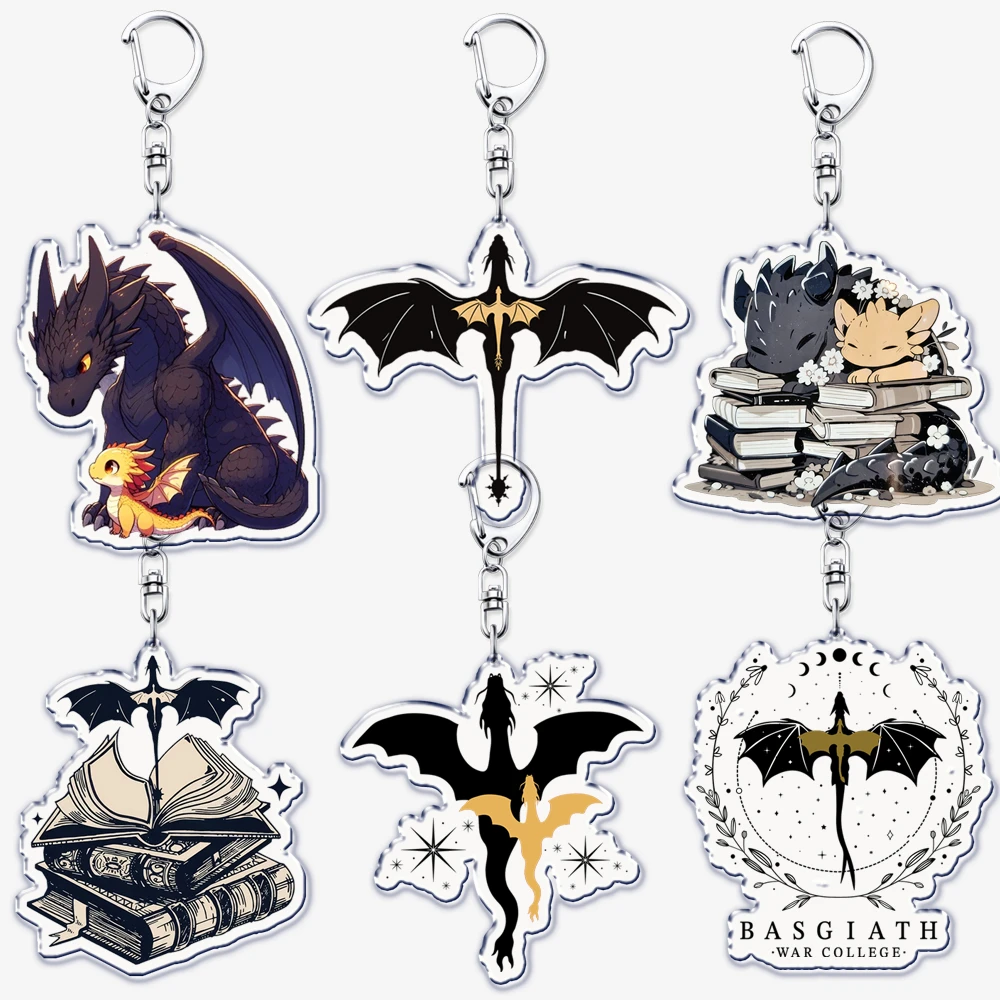 Tairn and Andrana Dragon Keychain Fourth Wing Iron Flame Onyx Storm ...