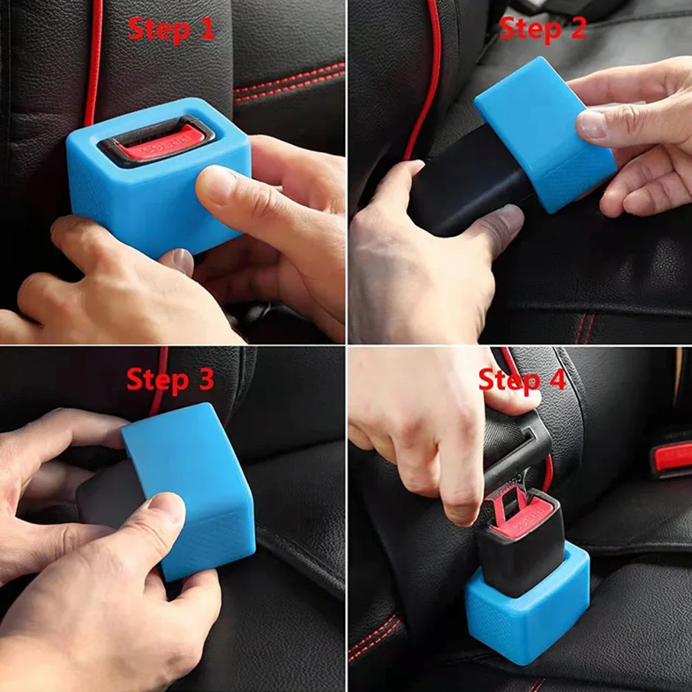 1Pc Universal Car Safety Belt Buckle Holder Silicon Buckle Protective ...
