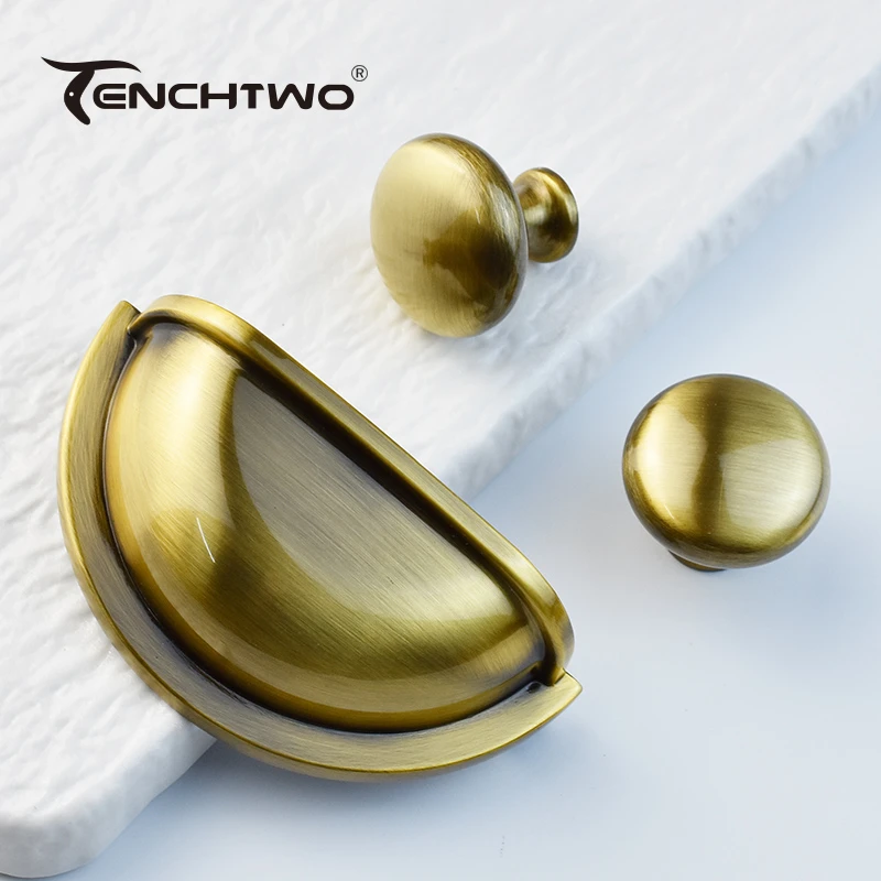Yellow Bronze Shell Handle Ears, Semicircular Shape Furniture Handle ...