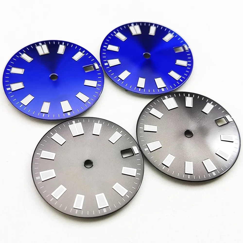 The-blue-grey-28-5-mm-dial-features-a-sterile-dial-and-a-sunburst-dial ...