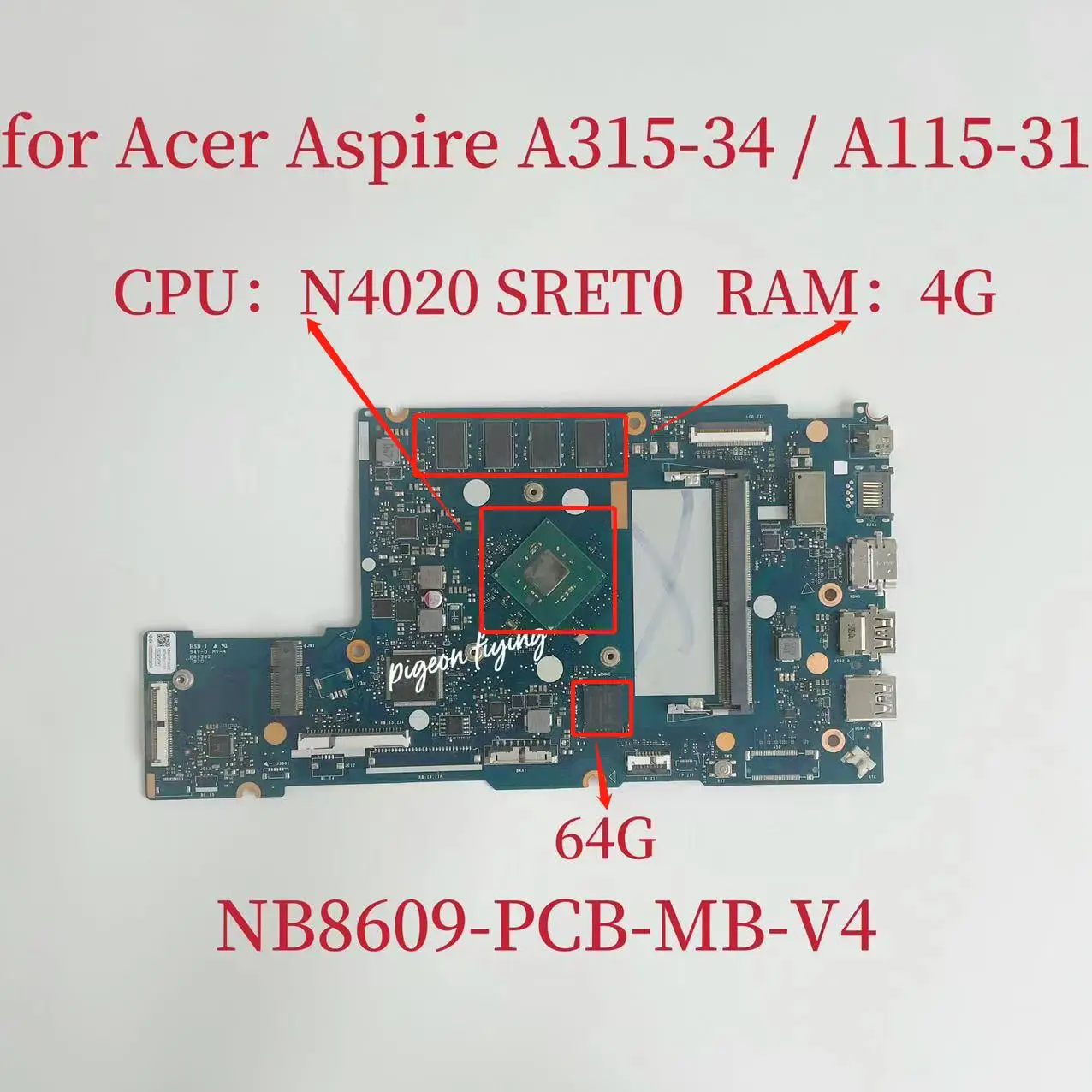 NB8609-PCB-MB-V4-for-Acer-Aspire-A315-A315-34-Laptop-Motherboard-With ...