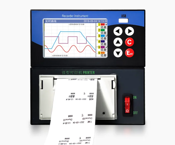 1~6 Channels Chart Recorder Paper Printer Analog Voltage Current RTD TC Temperature Humidity ...
