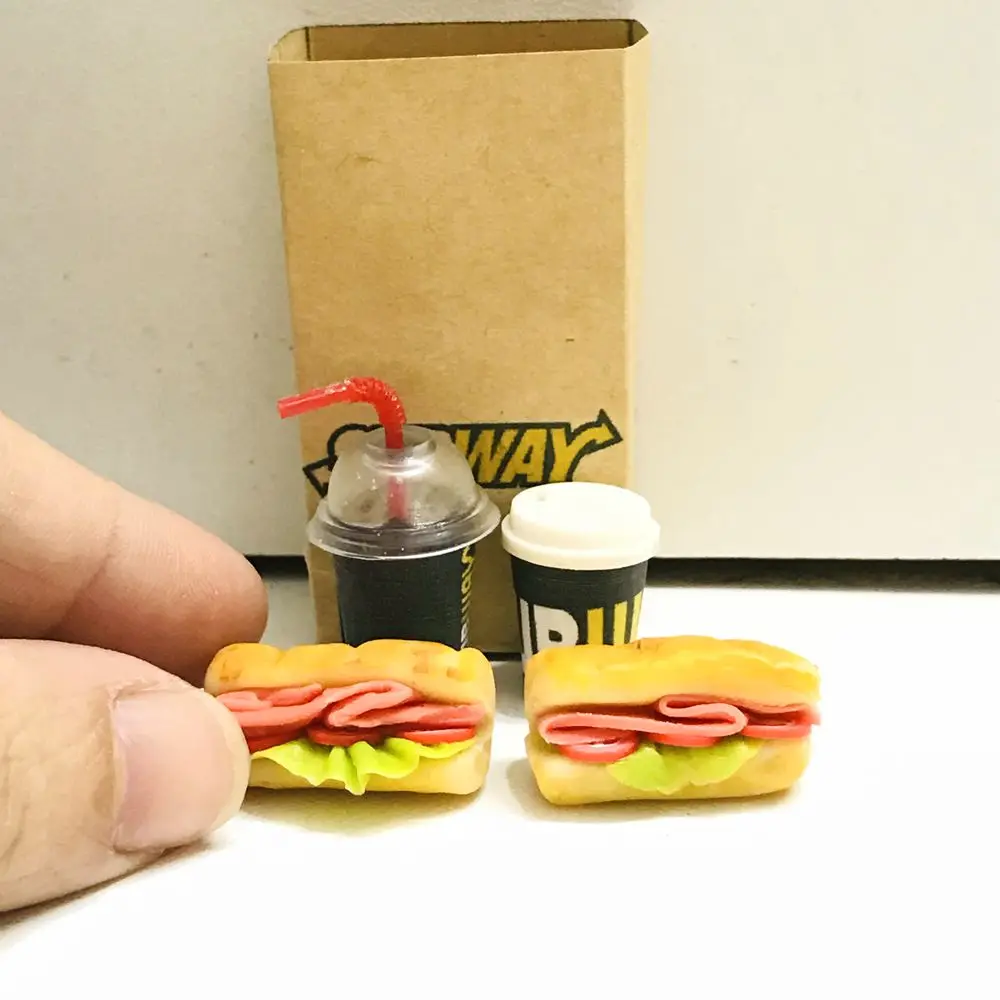 NEW 4PCS/Set 1/6 Scale Dollhouse Miniature Bread Coffee Mini Fast Food ...