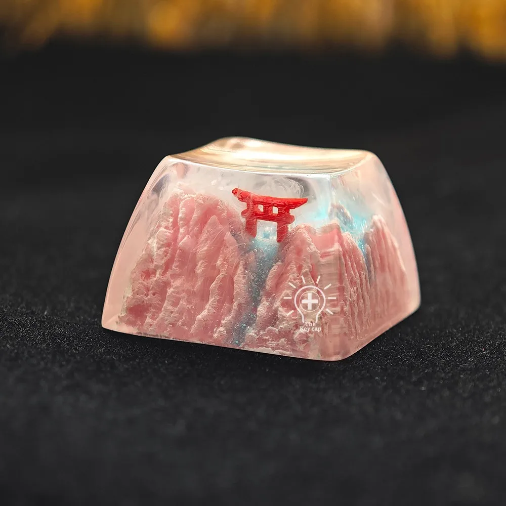 Handmade resin mechanical keyboard snow mountain relic valley keycaps ...