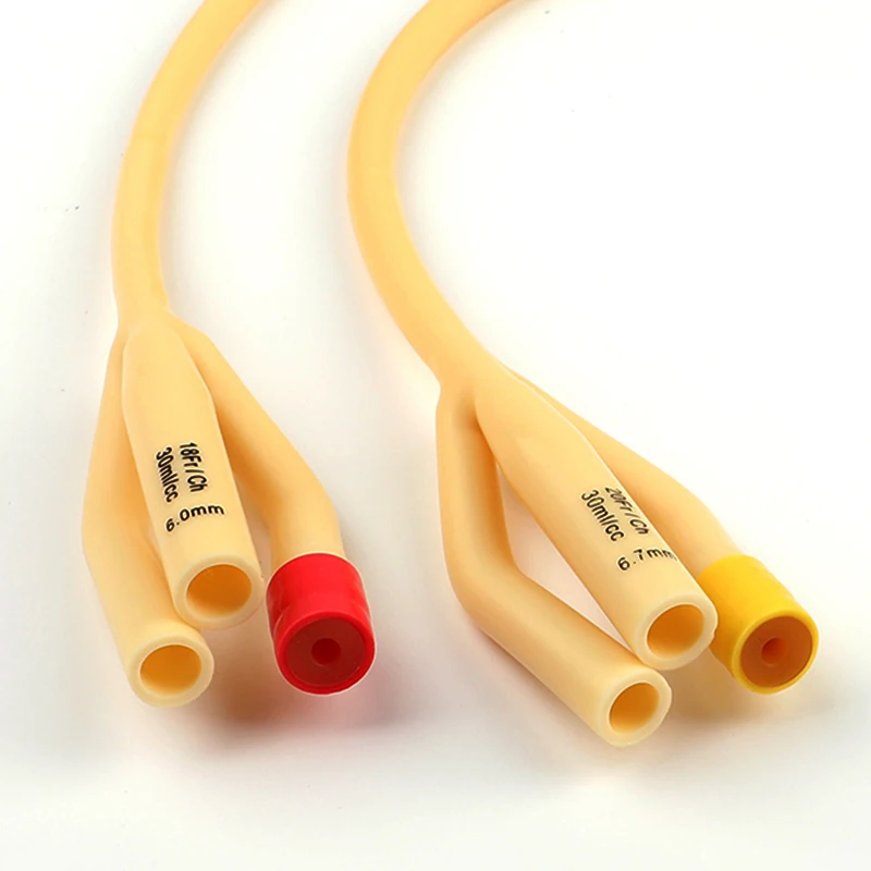 Medical 3 Way Latex Foley Catheter Silicone Coated Soft Valve FR18-26