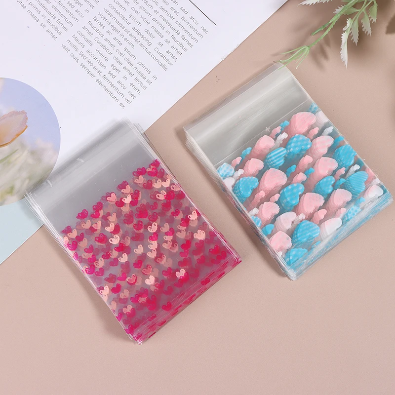 100 шт., прозрачные пакеты для конфет в форме сердца | AliExpress