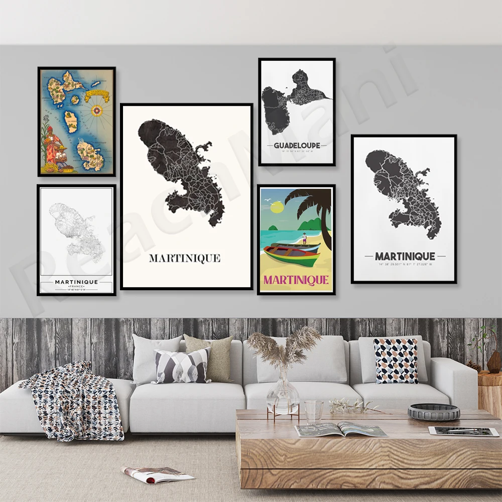 Guadeloupe-and-Martinique-map-Caribbean-minimalist-illustration ...