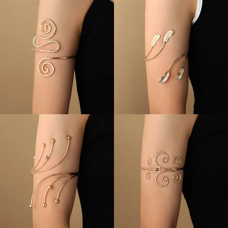 Bohemian-Upper-Arm-Bracelet-For-Women-Metal-Hollow-Geometric-Pattern ...