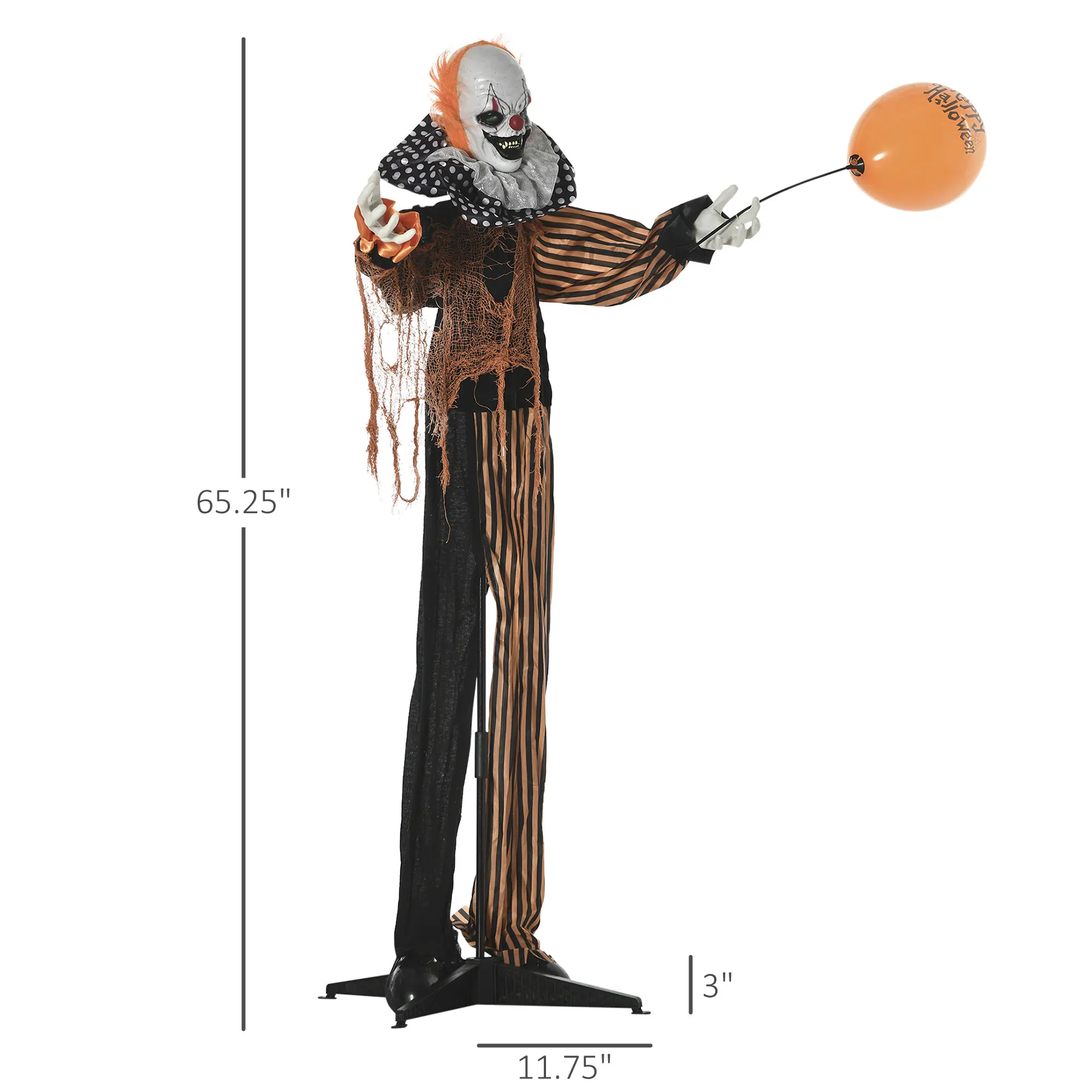 65-Inch Outdoor Halloween Decorations Circus Clown Lighted Life Size ...