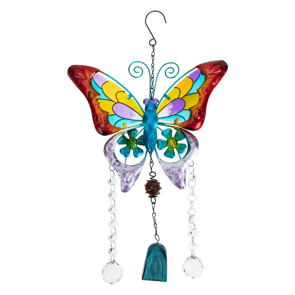 Butterfly-Wind-Chimes-Wrought-Iron-Colorful-Butterfly-Hanging-Bells ...