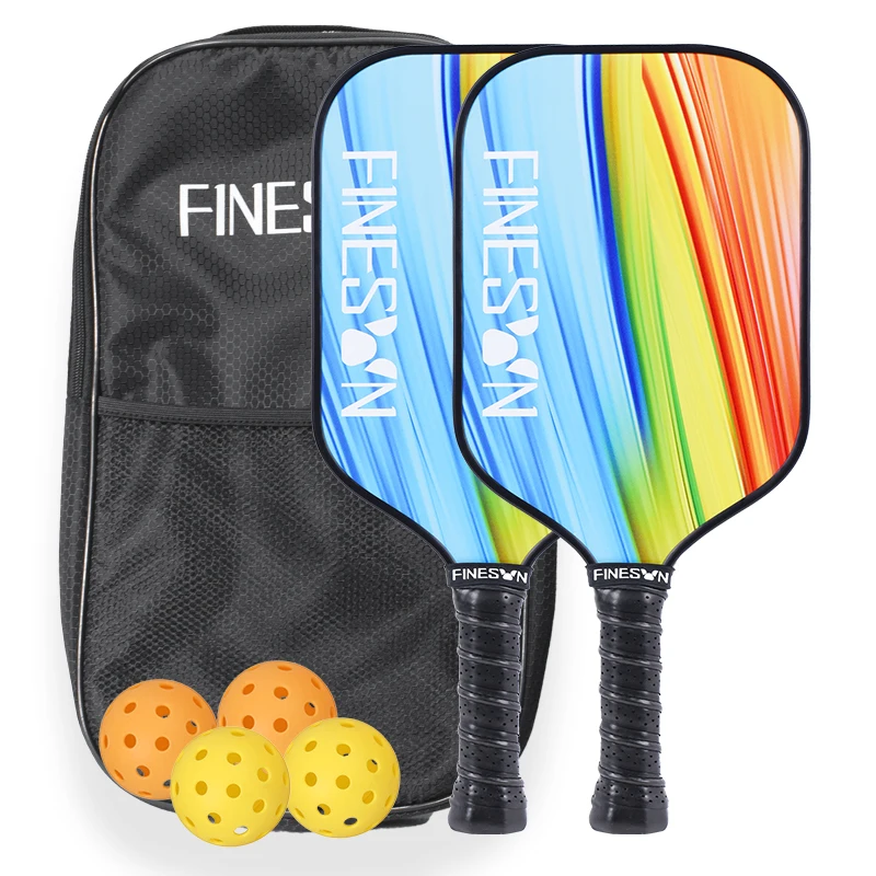 Finesun-Pickleball-Paddles-Rackets-Set-Glass-Fiber-Honeycomb-Core-Non ...