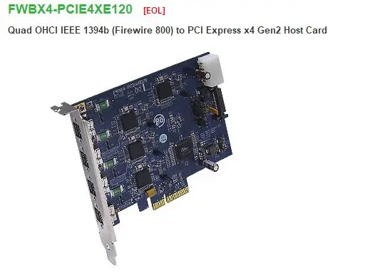 FWBX4-PCIE4XE120-Quad-OHCI-IEEE-1394b-Firewire-800-a-tarjeta-Host-PCI ...