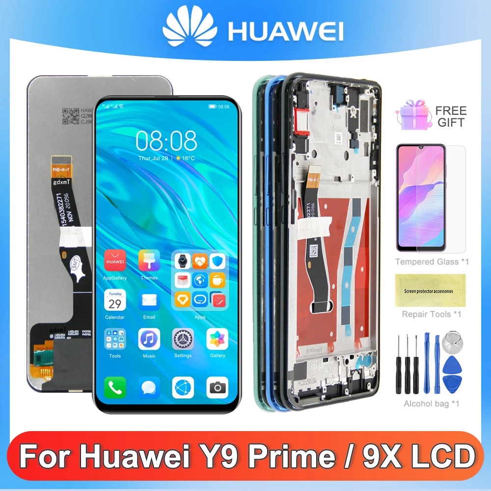 Y9 Prime 2019 LCD 6.5 "Display AMOLED para Huawei P Smart Z STK LX1 10 ...