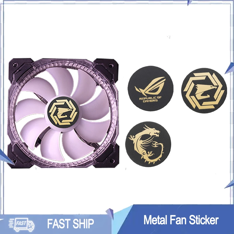 PC-Case-Fan-Metal-Sticker-ROG-MSI-AORUS-Label-Gold-plated-Cooling-Fan ...