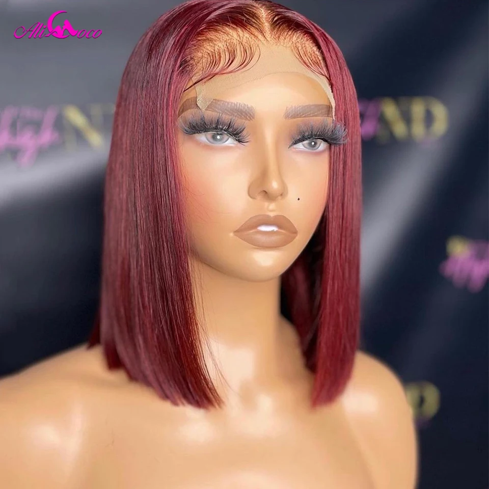 Ali Coco Peluca de cabello humano liso de 13x4, Frontal de encaje ...