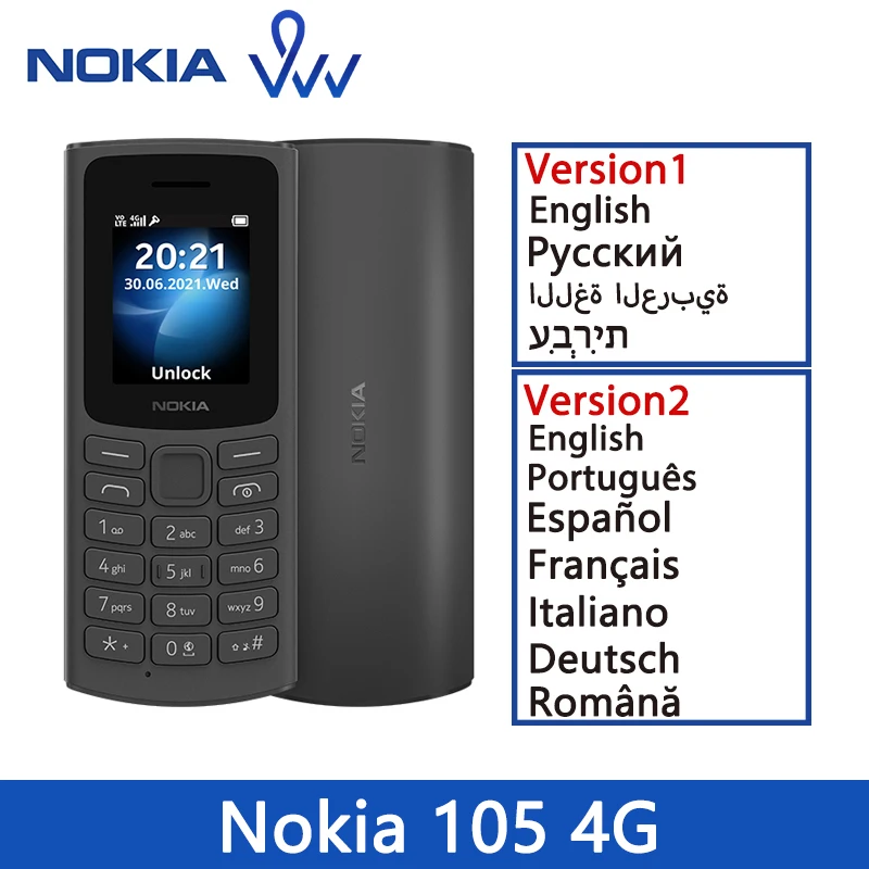 Nokia 105 4G Dual SIM, pantalla de 1,8 pulgadas, batería de 1020 mAh ...