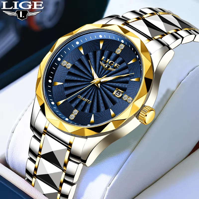 LIGE Fashion Luxury Man Watch Business Waterproof Stainless Steel ...