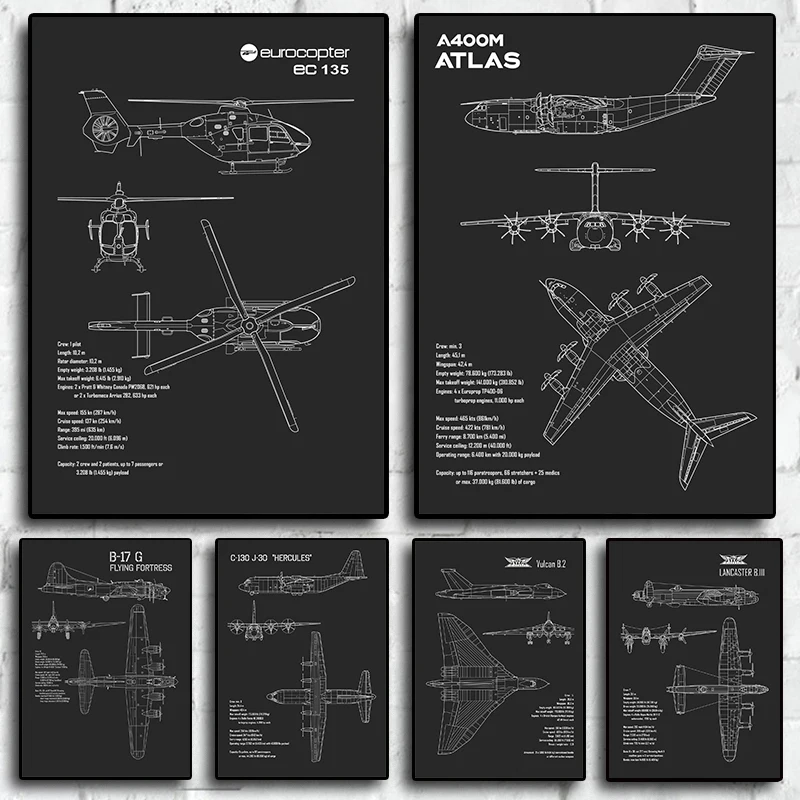 Dark-Aircraft-Aviation-Blueprints-Drawing-Aesthetics-Pictures-Room ...