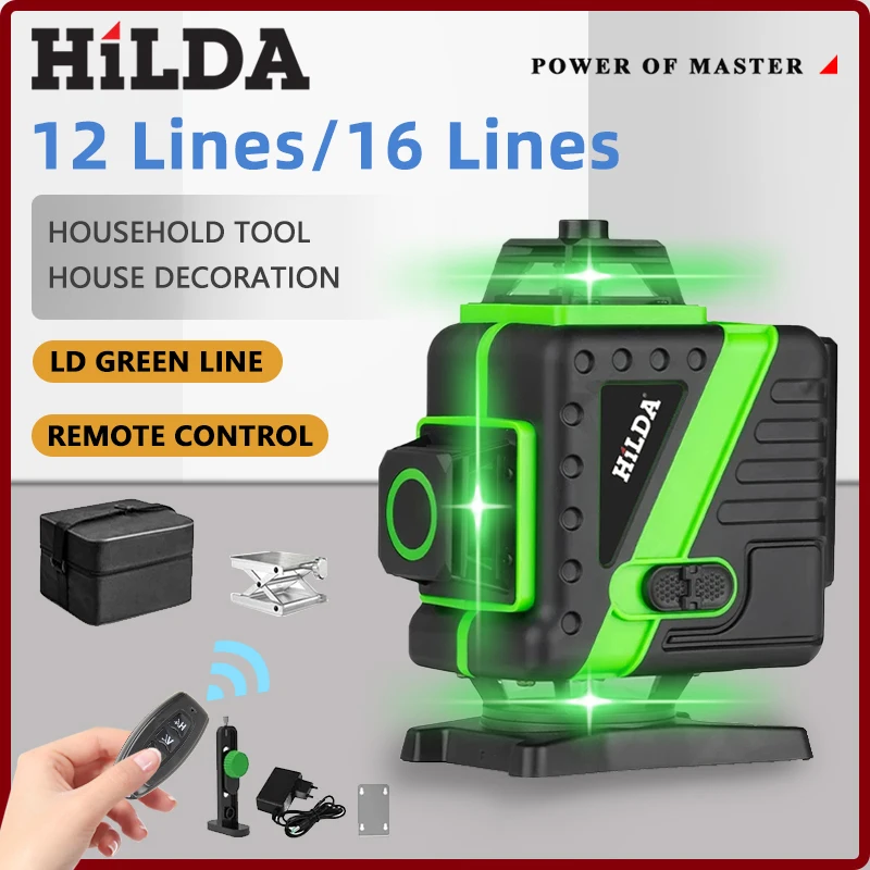 HILDA-Laser-Level-12-16-Lines-3D-4D-Level-Self-Leveling-360-Horizontal ...
