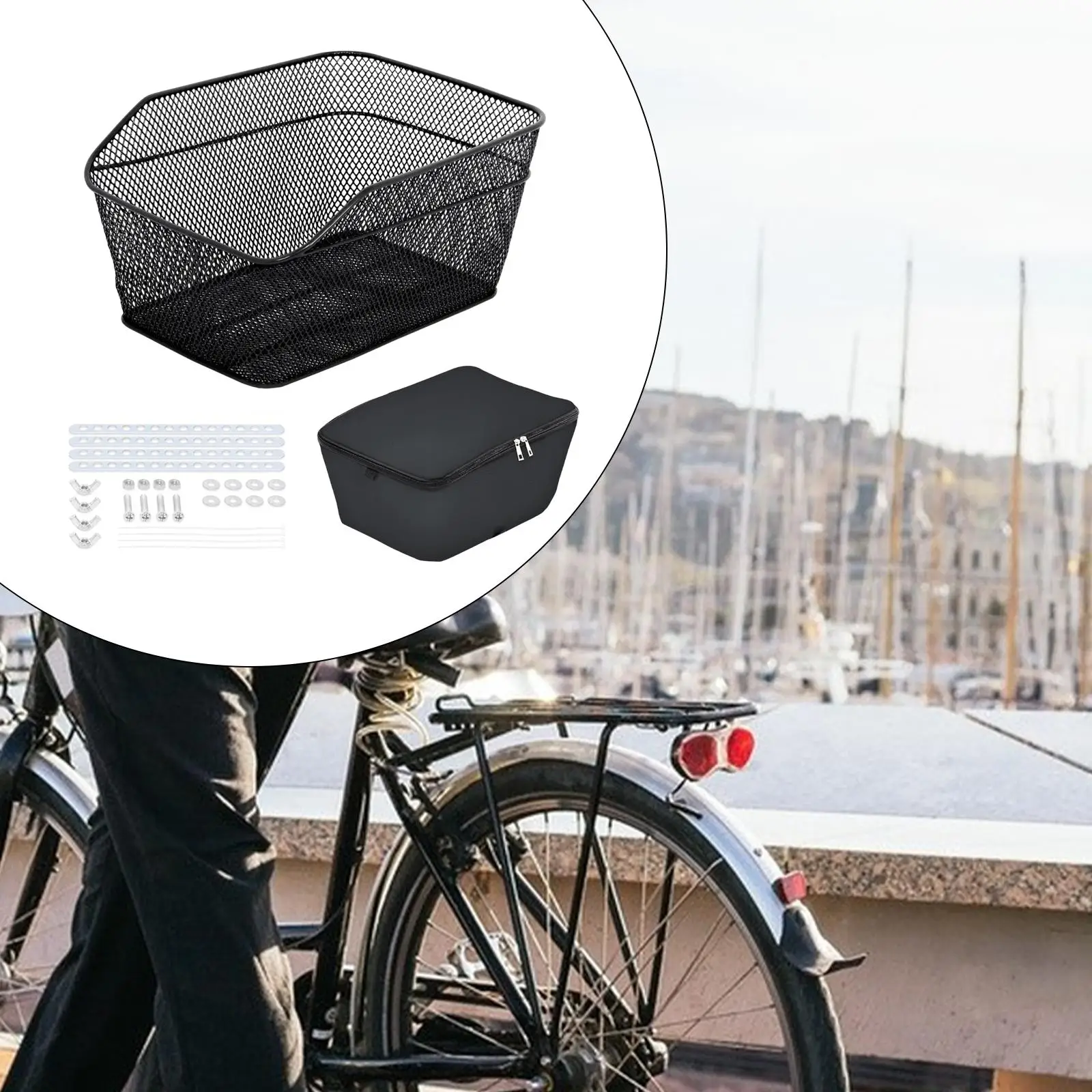 Bike-Rear-Basket-Luggage-Package-Rack-Iron-Large-Capacity-Bicycle ...