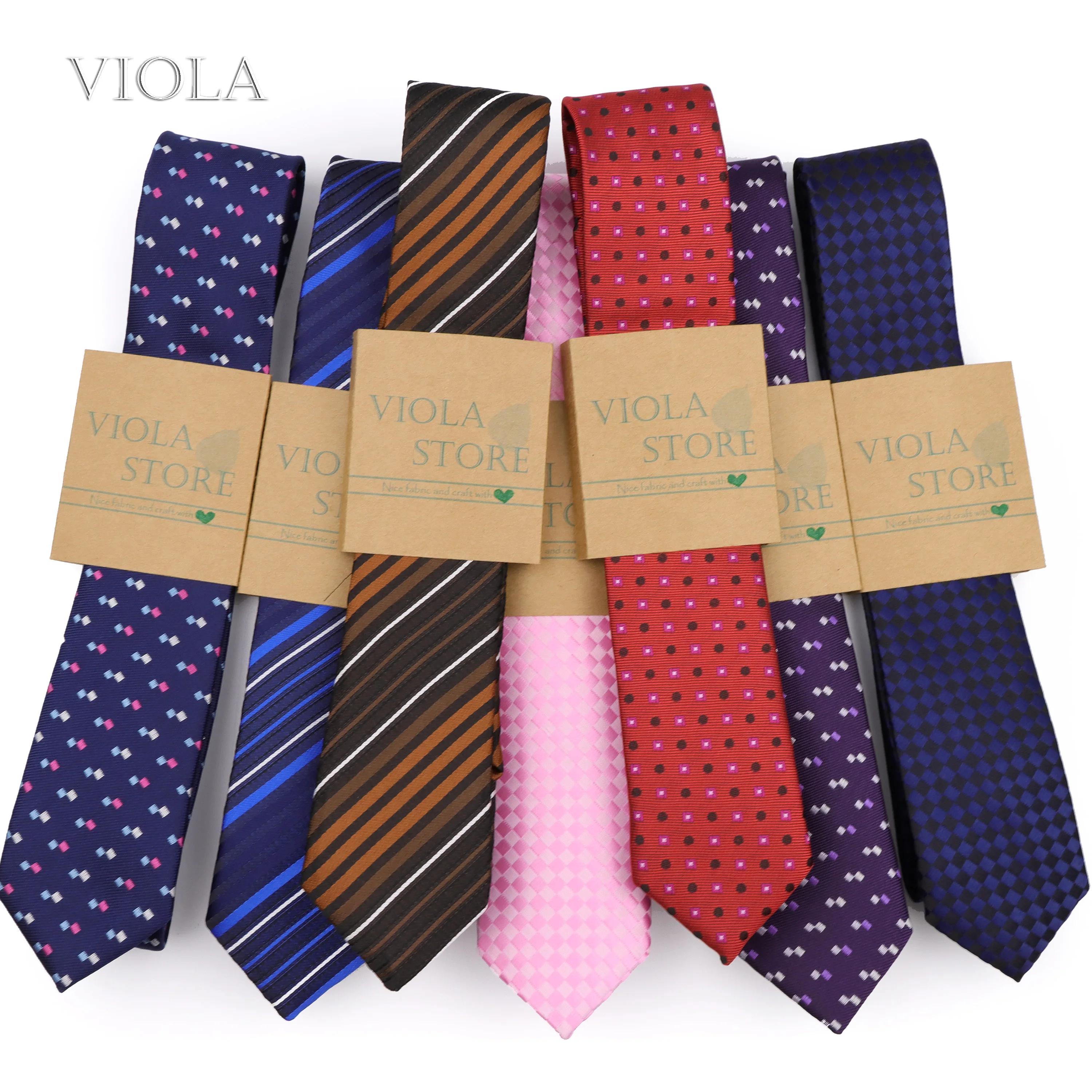 Fashion-Striped-Dot-Skinny-Necktie-5cm-Jacquard-Polyester-Male-Narrow ...