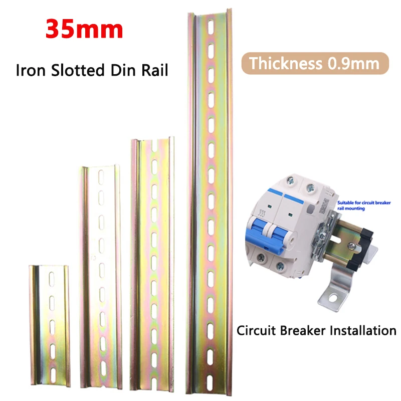 1pc 35mm Iron Slotted Din Rail For Circuit Breaker Mounting C45 Guide ...