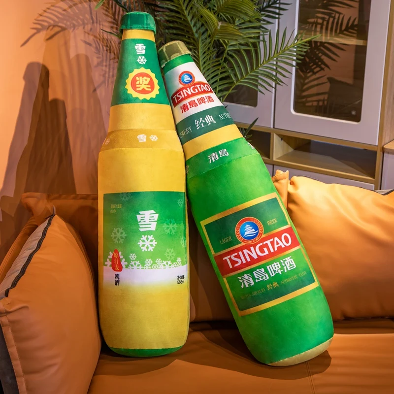 Giant Real Life Beer Plush Toy Soft Simulation Stuffed Beer Bottle Hug ...