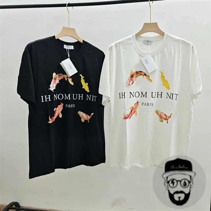 high-quality-pure-cotton-IH-NOM-UH-NIT-T-shirt-with-carp-print-loose ...