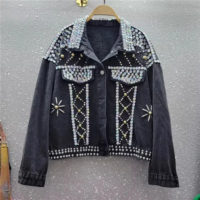 Vintage-Black-Blue-Denim-Jacket-Women-Loose-Short-Cowboy-Outerwear ...