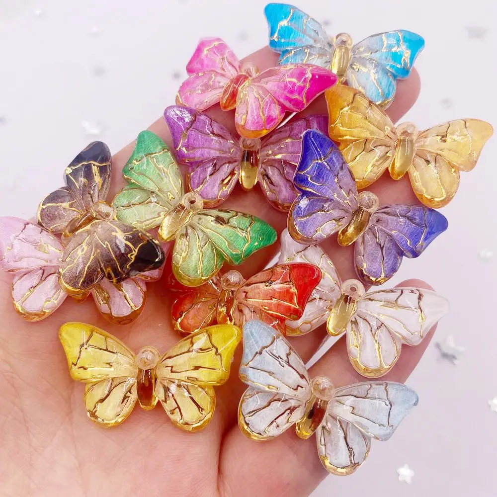 New-20pcs-Resin-Bling-Colorful-Crystal-Butterflies-Flatback-Rhinestone ...