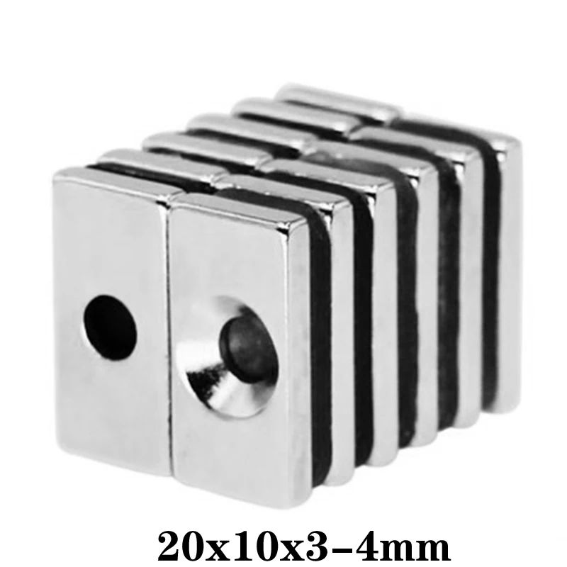 5 100PCS 20x10x3 4 Block Powerful Magnet 4mm hole Bulk Sheet Magnet 5-100pcs-20x10x3-4-block-powerful-magnet-4mm-hole-bulk-sheet-magnet