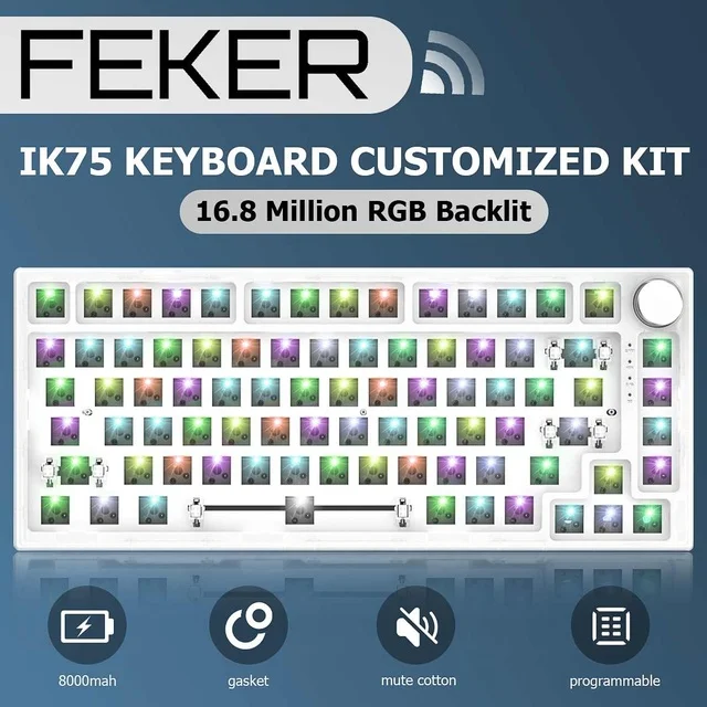 FEKER-IK75-PRO-V3-RGB-Mechanical-Keyboard-diy-Kit-HotSwap-2-4G-Wireless ...