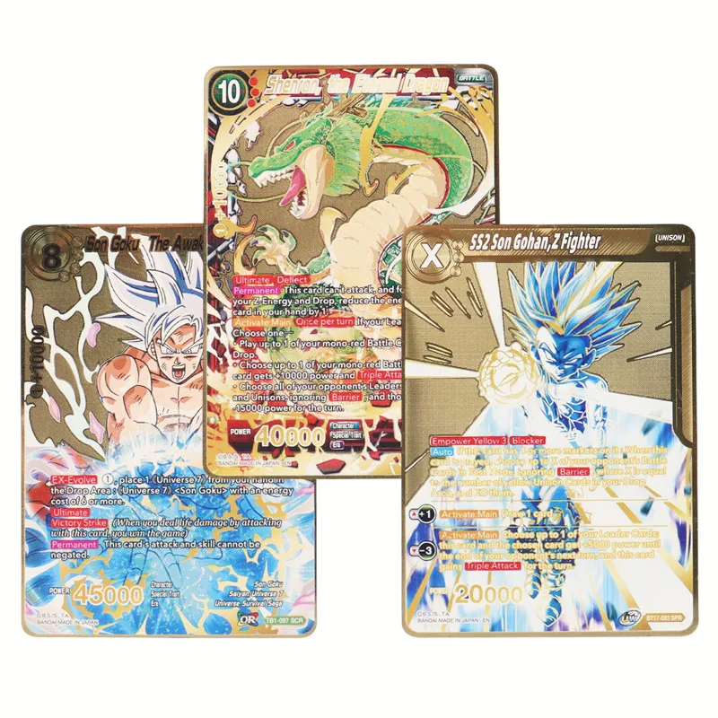 Dragon-Ball-Gold-Card-Anime-Super-Saiyan-Son-Goku-Vegeta-Shenron-rare ...