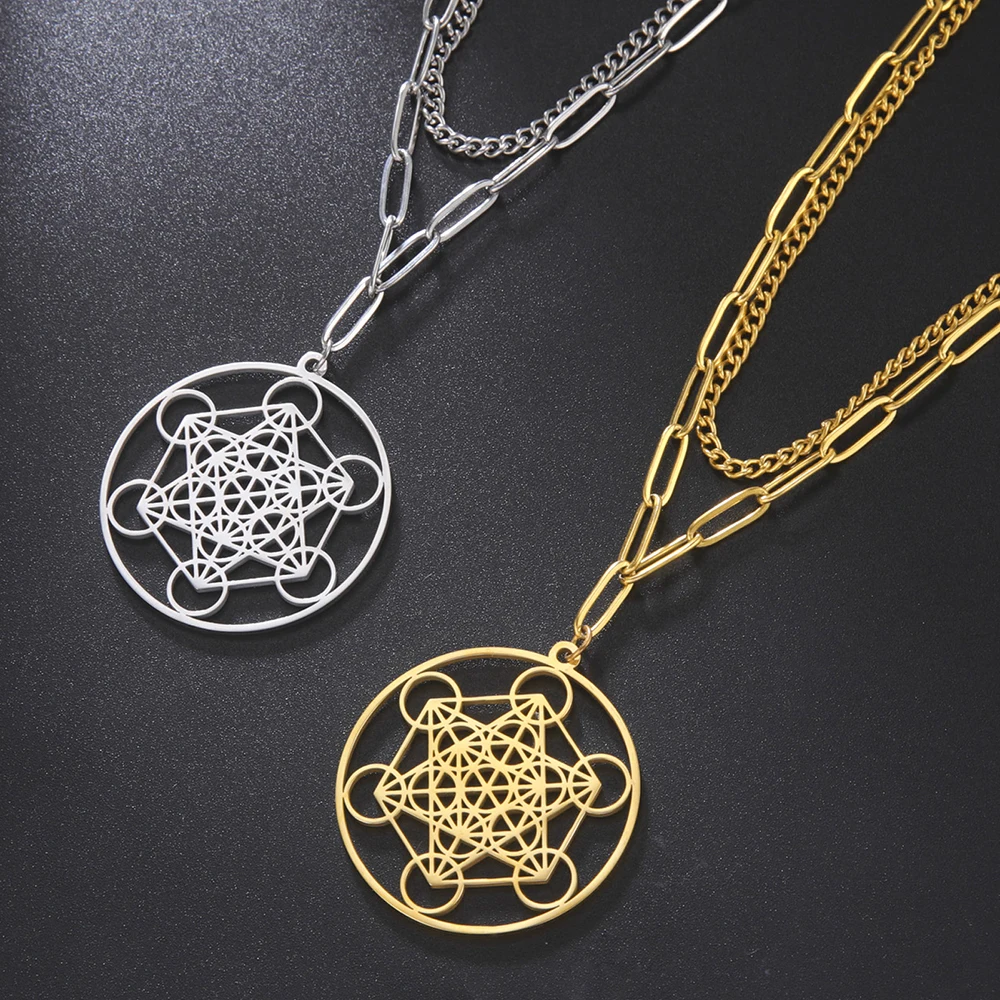 Dawapara-Metatron-s-Cube-Symbol-Medal-Necklace-Stainless-Steel-Sacred ...