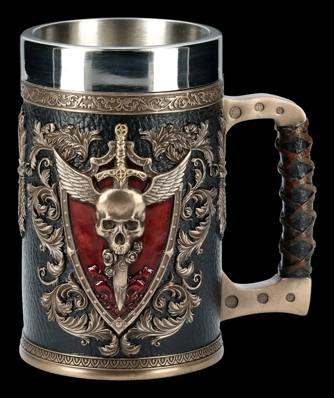 Beer-glass-304-stainless-steel-glass-large-draft-beer-glass-with-handle ...