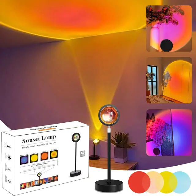 Smart Tuya USB Sunset Projector Lamp App Control Night Light Atmosphere ...