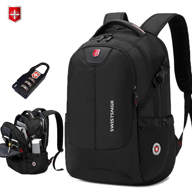 Merk Zwitserse 17 Inch Laptop Rugzak Mannen Usb Opladen Travel Rugzak ...