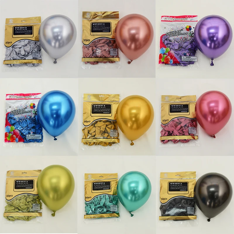 Globos-de-Metal-de-50-piezas-para-decoraci-n-de-boda-Globos-de-l-tex ...