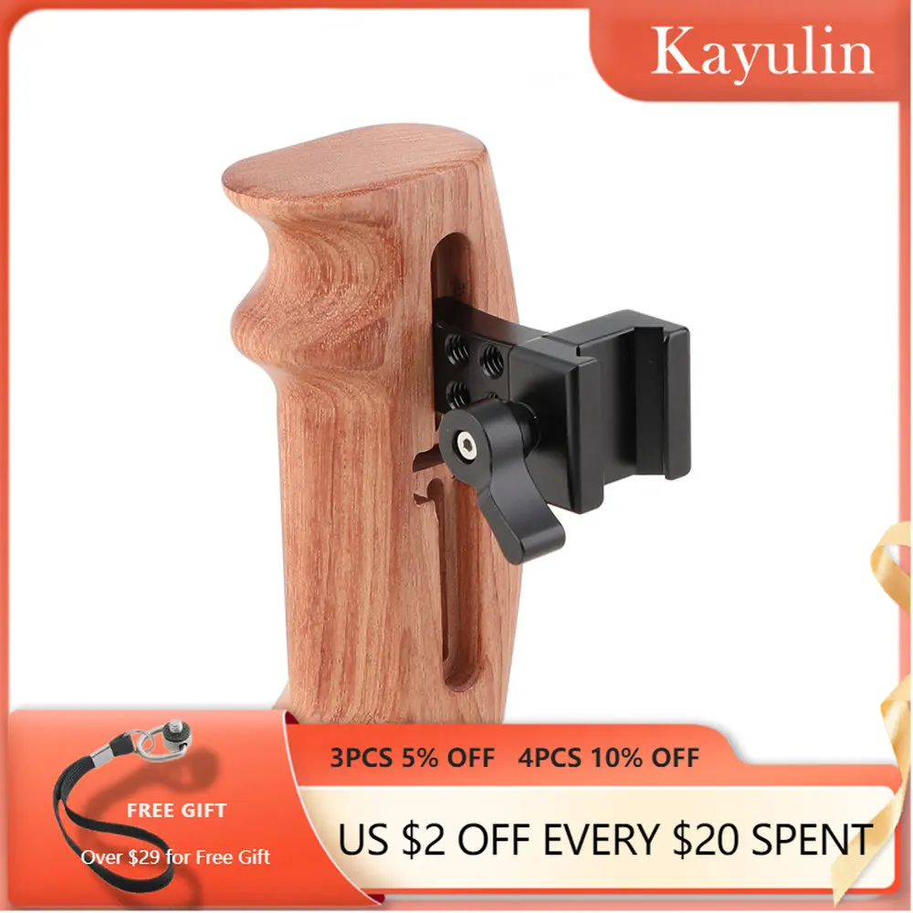 Kayulin Wooden Handle Grip With Nato Clamp Connection For Dslr Camera ...