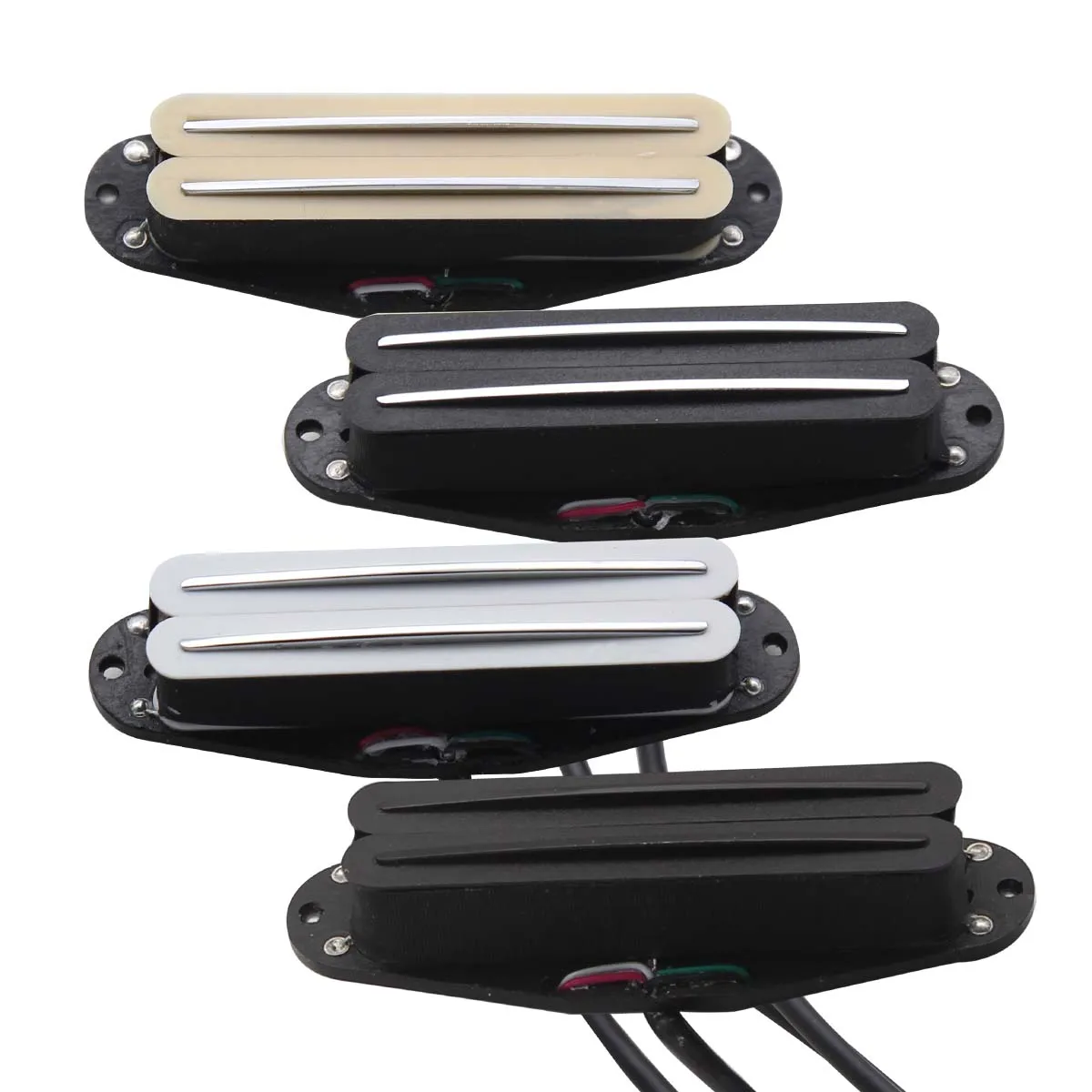 FLEOR 1PC Alnico 5 Dual Hot Rails Humbucker Pickup Single Coil Sized ...