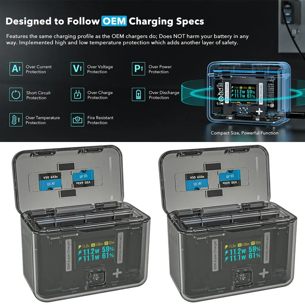 For-Insta360-X4-Battery-Charger-Portable-Charging-Hub-Box-Typec-Two-way ...