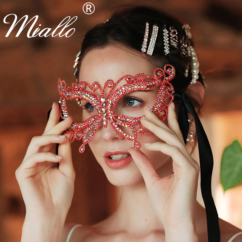 Miallo-mascarilla-de-mariposa-con-diamantes-de-imitaci-n-para-mujer ...