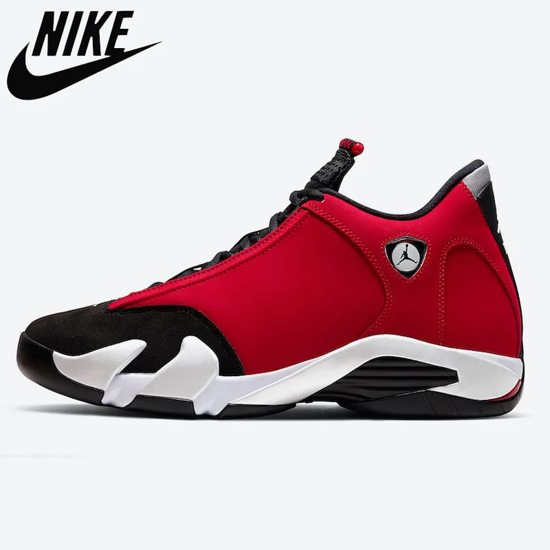 NIKE-Air-Jordan-Retro-14-Red-Toro-Training-Rooms-Black-Challenge-Men ...