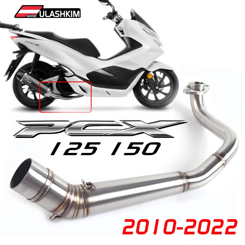 PCX 125 150 Motorcycle Scooter Exhaust Muffler Full System Middle Pipe ...
