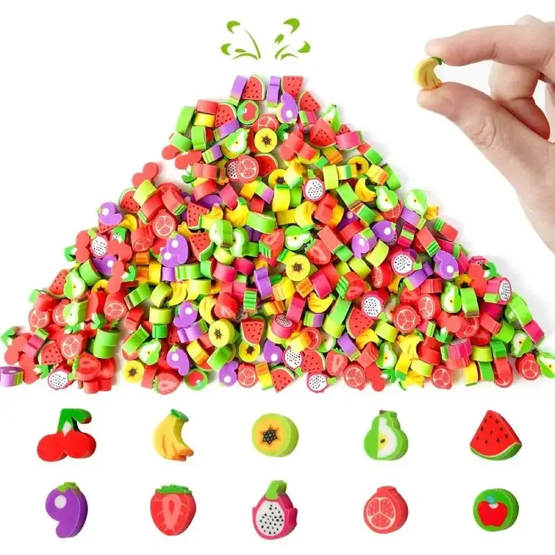 50pcs-Mini-Fruit-Animal-Erasers-Small-Christmas-Pencil-Erasers-for-Kids ...
