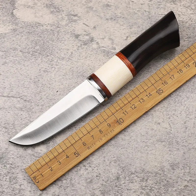 Sandalwood-Handle-Hunting-Knife-5Cr13Mov-Steel-Sharp-Fixed-Blade-Knife ...